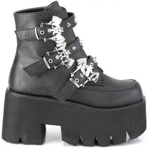 Demonia | Shoes | Rare White Demonia Stacks Platform Boots | Poshmark